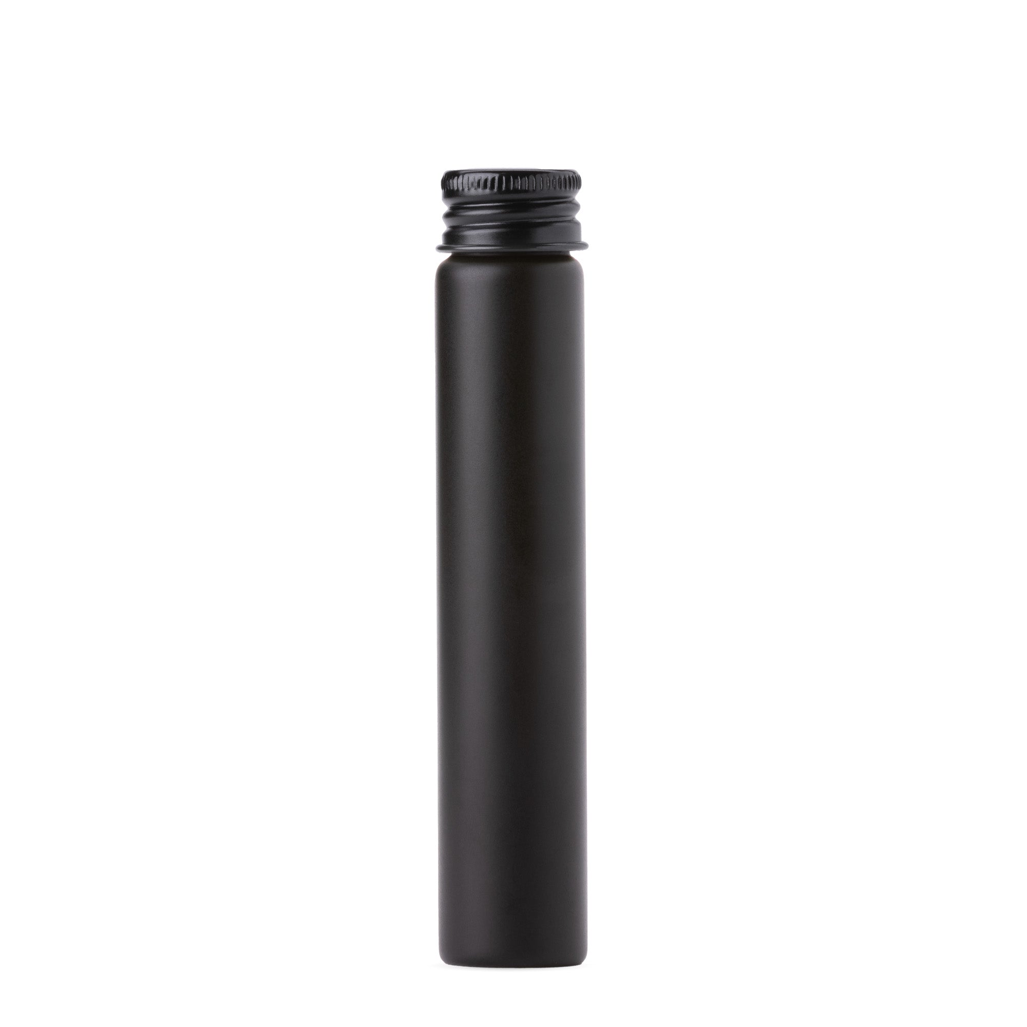 22x116mm Black Glass Tube with Metal Cap (300/case) – Mudd Packaging