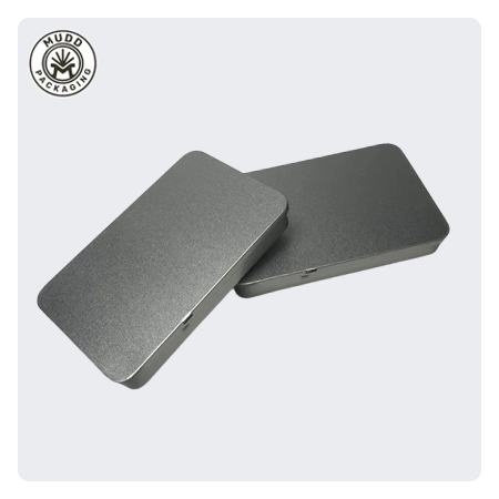 Silver Metal Slide Pre-Roll Tin Box – Child-Resistant, 5 Dividers & Wa ...